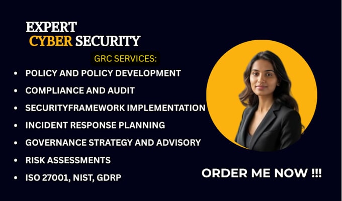 Expert cybersecurity grc services, iso 27001, nist, gdpr, risk compliance by Jessica_watson9 ...