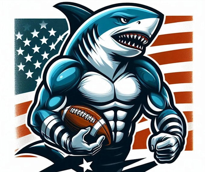 Do most style shark football mascot logo design service by James ...