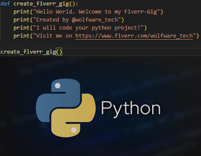 Code your python projects by Wolfware_tech | Fiverr