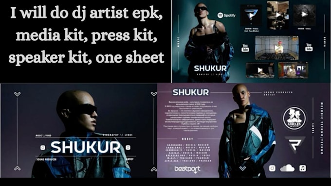 Design epk, media kit, press kit, speaker kit, one sheet by Joshpriscilla | Fiverr