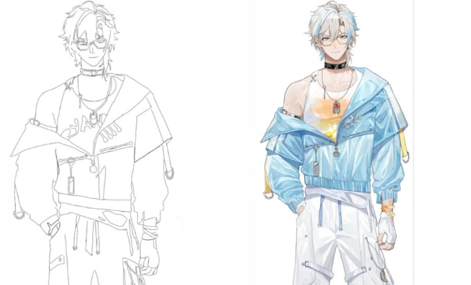 Draw, rig, design vtuber model, live2d model, anime character in vtube ...