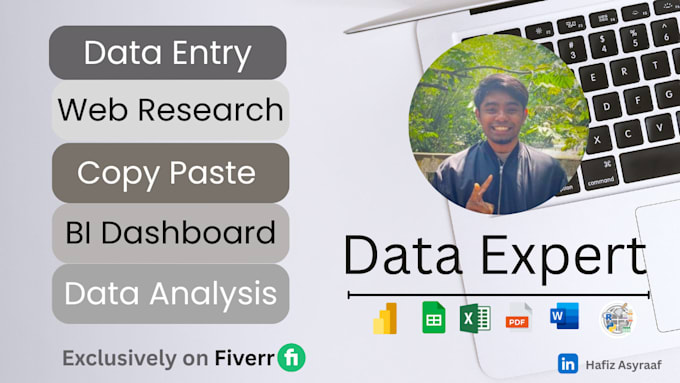 Do expert data entry and analysis fast and accurate by Hafizasy | Fiverr