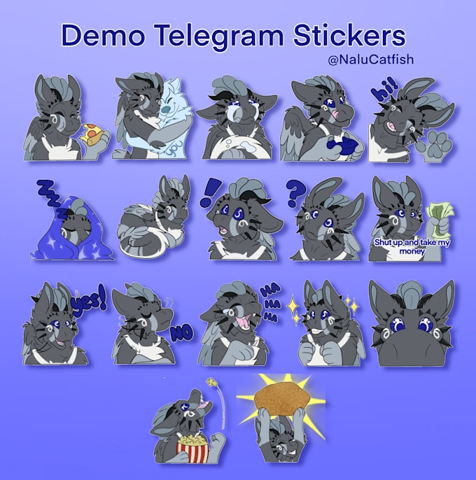 Create furry telegram stickers by Nalucatfish | Fiverr