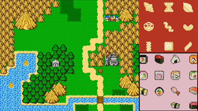 Do pixel art props, icons, object, items,tileset, sprite sheet,game ui ...