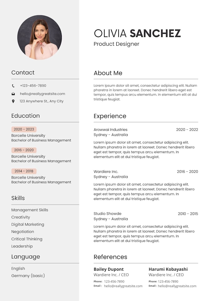 Create a job winning cv with eye catching design by Mubashar13 | Fiverr