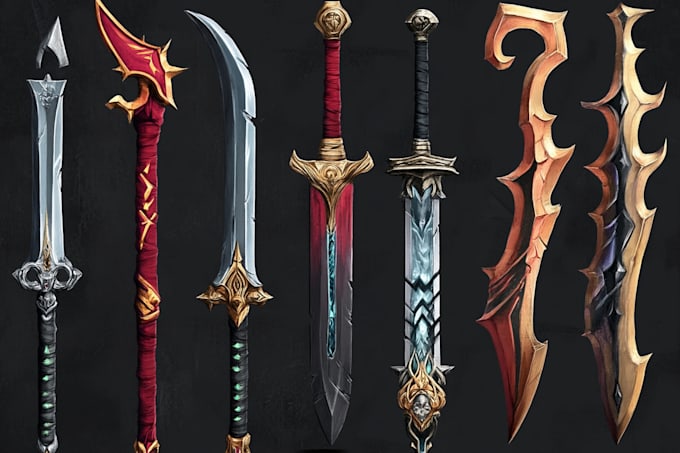 Design creative concept art of weapons and items by Dianrdiner | Fiverr