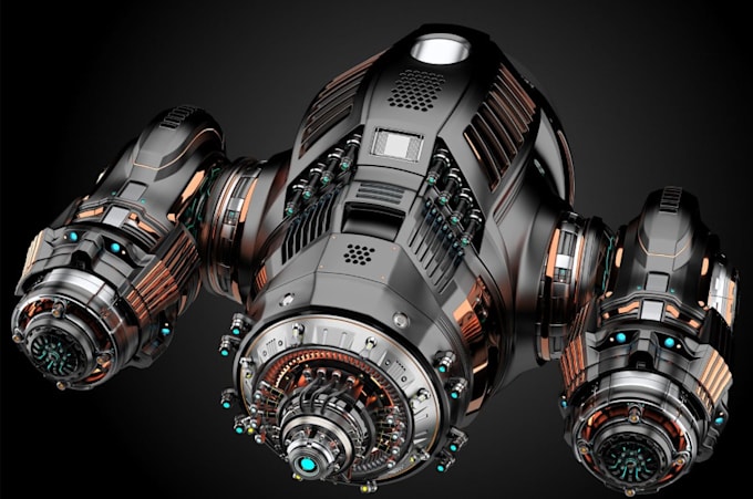 Create 3dkitbash, 3d spaceship, hard surface space ship interior and ...