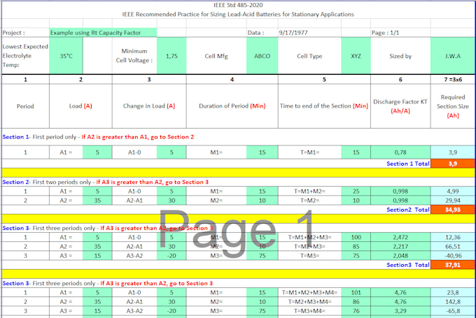 Do stationary battery sizing ieee 485 and ieee 1115 by Aminelna | Fiverr