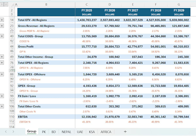 Create a dynamic financial model for your business by Hassan1591 | Fiverr