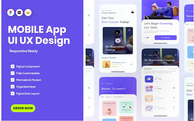 Do Mobile App Ui Ux Design And Figma Mobile App Design In Figma Prototype By Uxnoraiz Fiverr