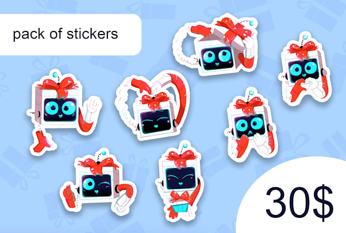 Design custom sticker packs for messaging, print, and brands by Dana ...