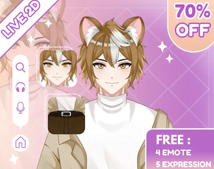 Live2d character,vtuber model,anime art,rig,pngtuber,mecha,cubism,bunny ...