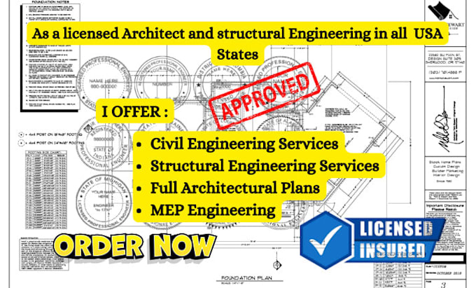 Licensed architect ,structural engineering pe stamp in florida hawaii ...