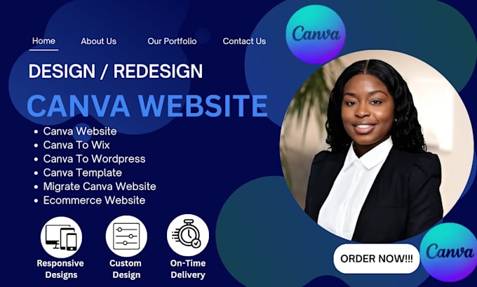 Create canva website design, canva landing page migrate canva to wix wordpress by Alex_xandria ...