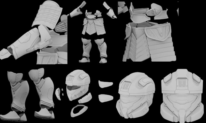 Create full knight armor wearable cosplay 3d samurai and 3d mask ...