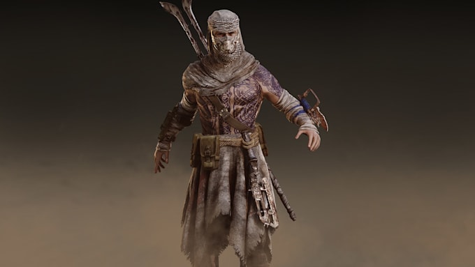 Artistic 3d character model, retexture, vrm, creature, skin rig, uv map ...