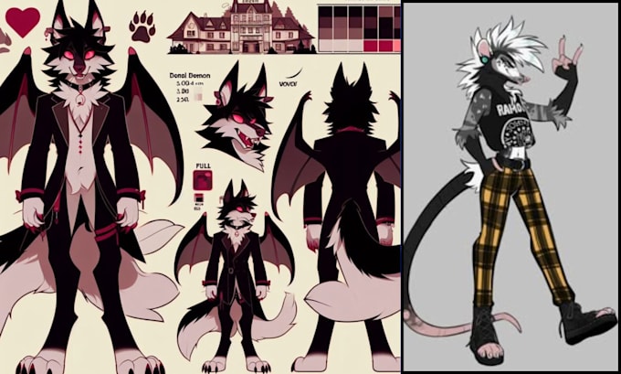 Create a furry reference sheet, fursona ref sheet, and custom furry character by Furryartist9 ...
