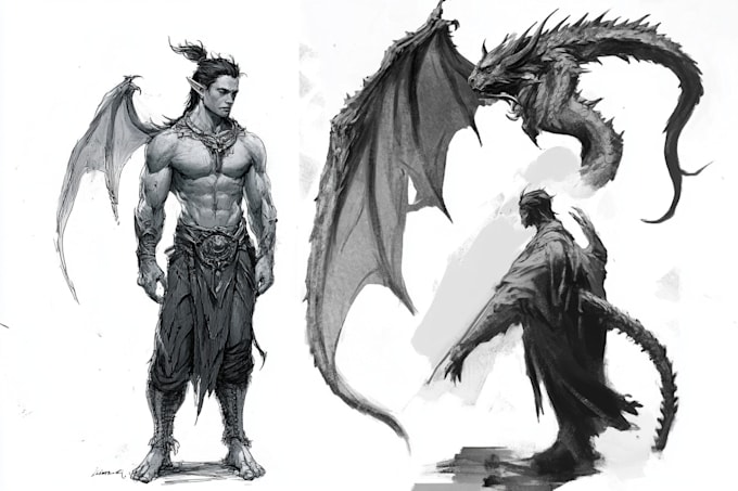 Draw any fantasy character that you want by Elspekriel | Fiverr