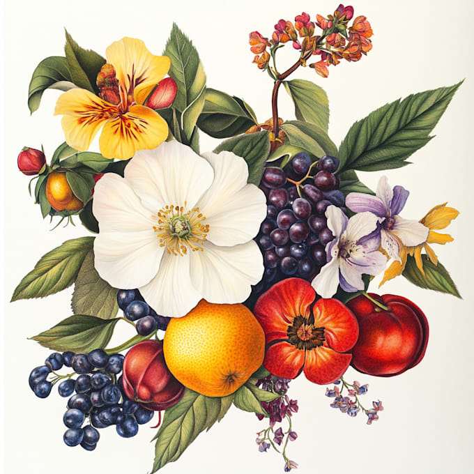 Draw realistic botanical watercolor illustration by Carrinamathis | Fiverr
