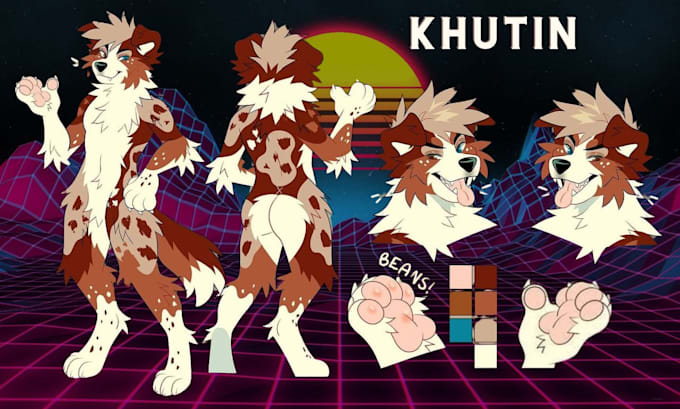 Create furry reference sheet, furry nsfw art, fursona character design ref sheet by Joy_cerowing ...