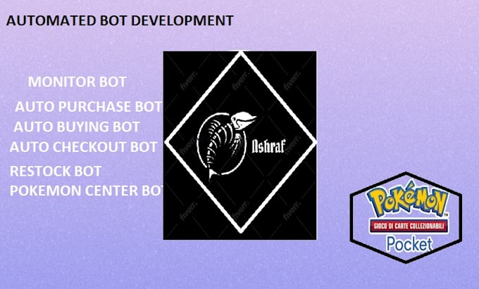 Develop auto purchase bot, scalper bot, pokemon center bot inventory monitor bot by Juniorsbm ...