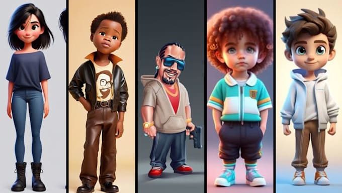 Create 2d and 3d character for you by Lawale_design | Fiverr