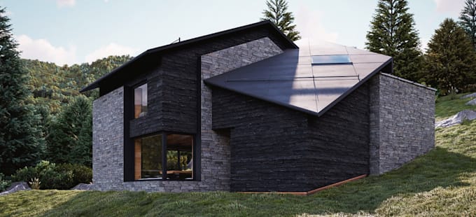 Visualize 3d house floating rendering,frontyard,patio landscape design ...