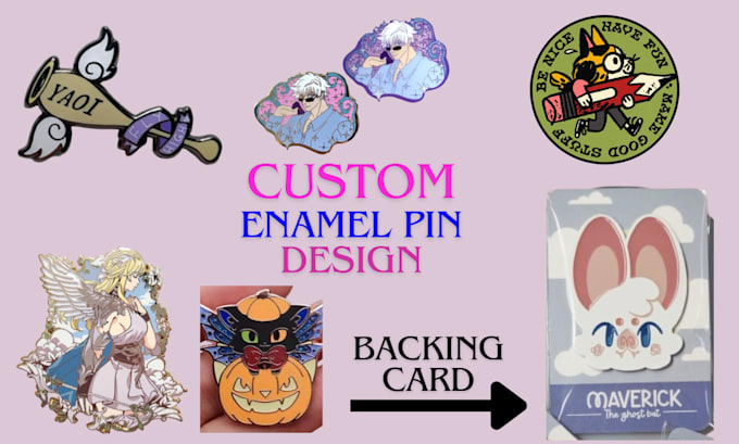 Design enamel pin mockups sticker lapel pin with matching backing card ...