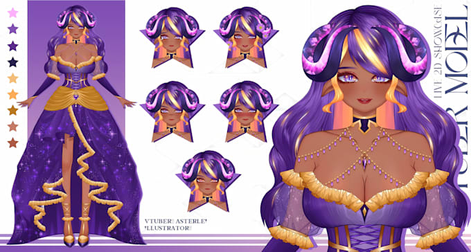 Draw and rig live2d vtuber model, 2d vtuber model, live 2d vtuber commission by Najinajimi | Fiverr