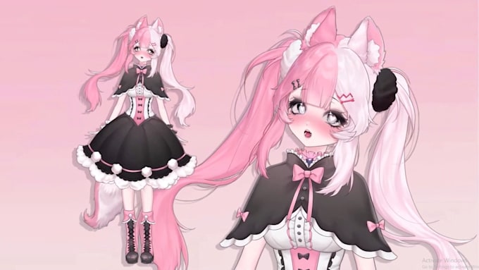 Draw unique live2d vtuber model, rigging 2d vtuber model, stream avatar ...