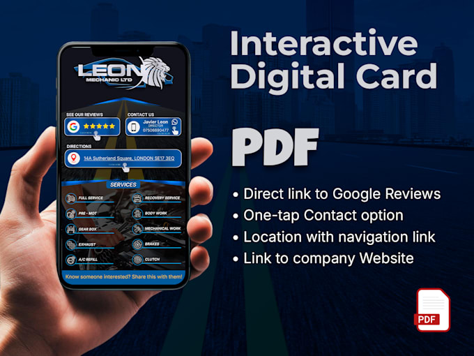 Design an interactive digital business card in pdf format by ...
