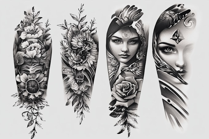 Professionally design your sleeve tattoo , chest tattoo by Helouiaud ...