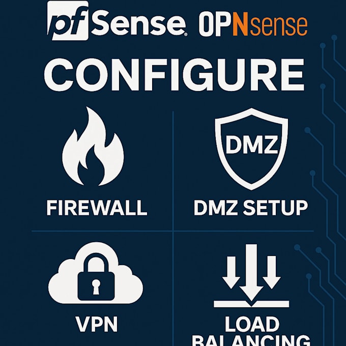 Configure pfsense opensense firewall with dmz, vpn and load balancing by Bilal_ryk | Fiverr