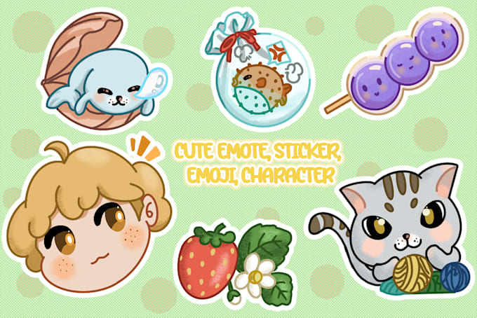 Draw cute emote, sticker, emoji, character by Linhtrinh1958 | Fiverr