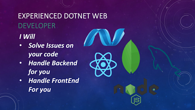 Do backend development in dotnet or other framework by Fahadasim_2001 | Fiverr