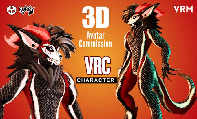 Model custom vrchat avatar, 3d model for furry, anime and vtuber ...