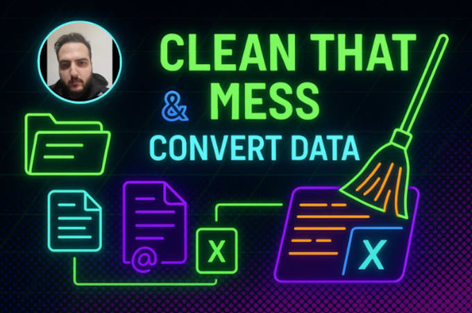 Clean and convert messy documents or text into structured excel data by Keremercin | Fiverr