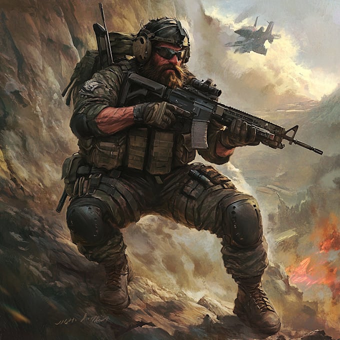 Draw military themed illustrations by Qeelintone | Fiverr