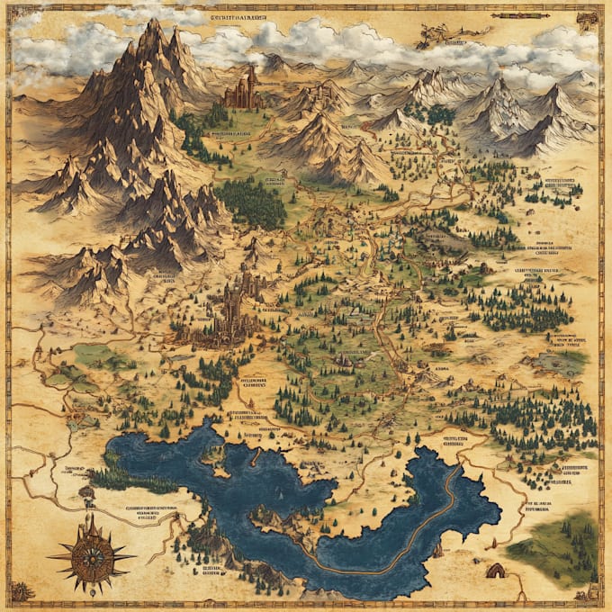 Do hand drawn dnd world map illustration by Uneekistian | Fiverr