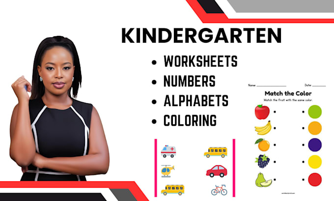 Design attractive kindergarten worksheets, alphabets, numbers, and ...