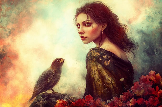 Do a fantasy portrait in traditional and digital by Adoninaap | Fiverr