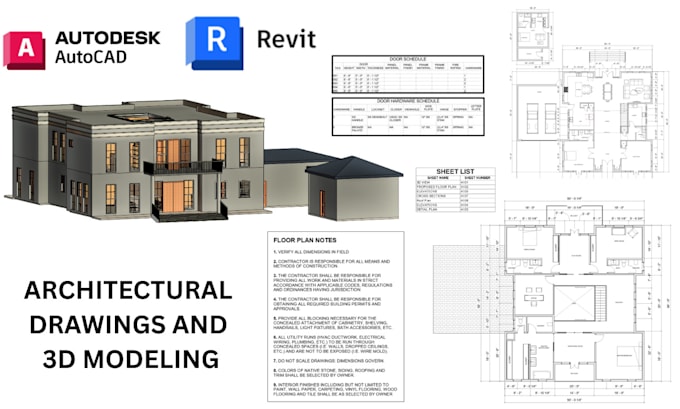 Make 2d and 3d architectural drawings in revit and autocad by Abbasasghar415 | Fiverr
