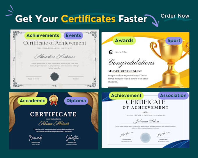 Design branded, modern certificates with ai previews in 12 hours by ...