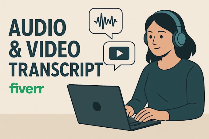 Transcribe audio, yt videos, tiktok, interviews, audiobook, lecture, calls, etc by Karmel_a | Fiverr