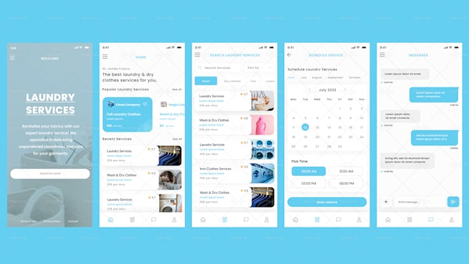 Develop laundry app, home cleaning app, dry cleaning app, delivery app by Luasliam | Fiverr