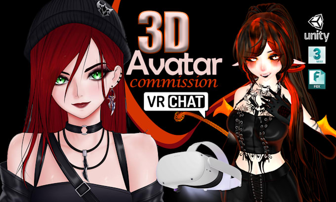 Create custom vrchat avatar 3d nsfw anime vrchat avatar with full body ...
