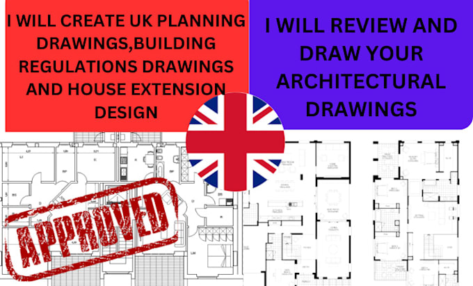 Create uk planning drawings, building regulation drawings, and house ...