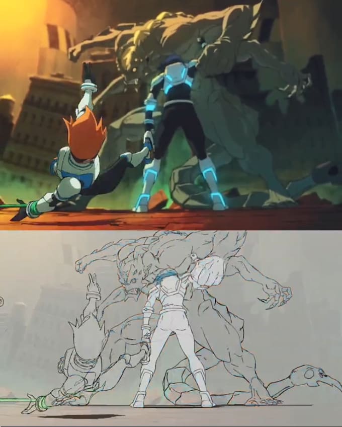 2d hand drawn animation, traditional animation, frame by frame, anime ...