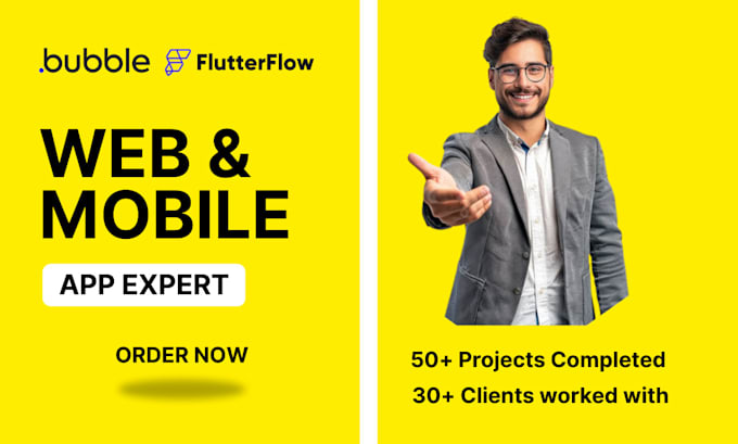 Developer bubble io mvp, mobile app development flutterflow adalo, saas web app by Mercy_rob ...