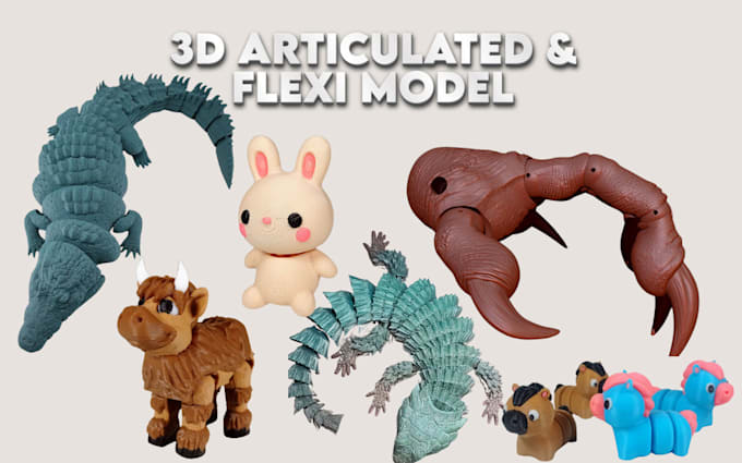 Create flexi toy model, 3d flexi animal model, bjd model, 3d toy for ...
